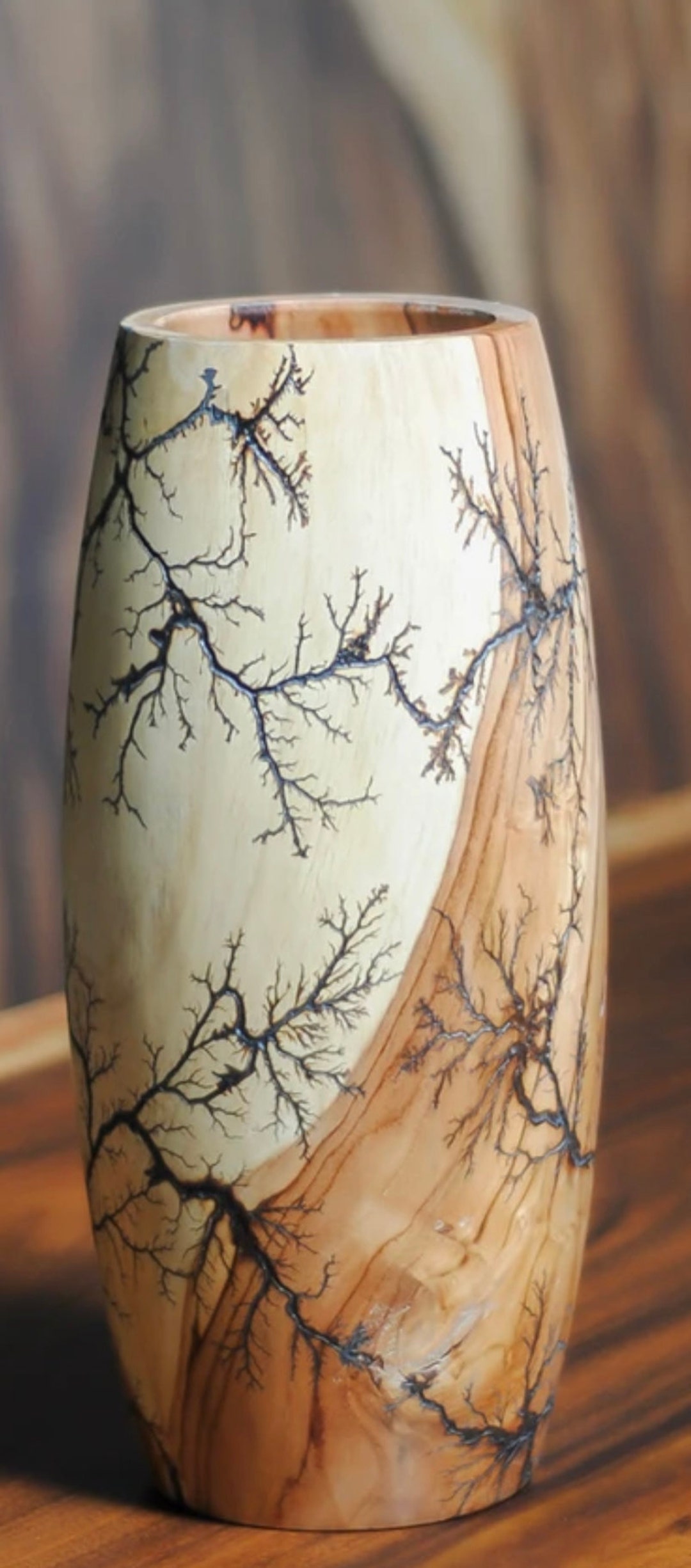 Natural Design Vase Fractal Wood Burning Wooden Rustic Decor Vases - Etsy