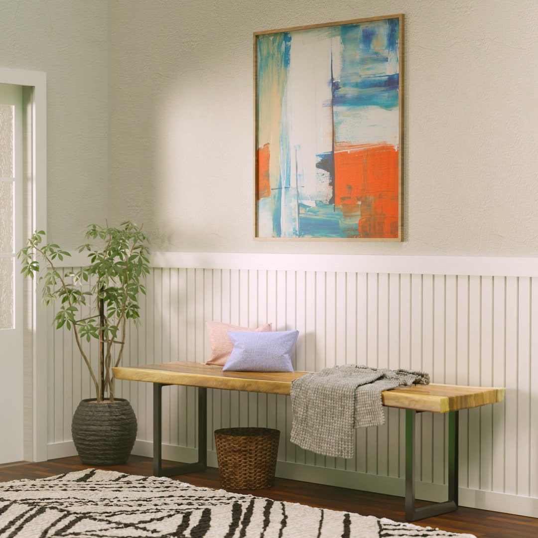 Live Edge Suar Wood Bench, Rustic Modern Entryway Console - Etsy