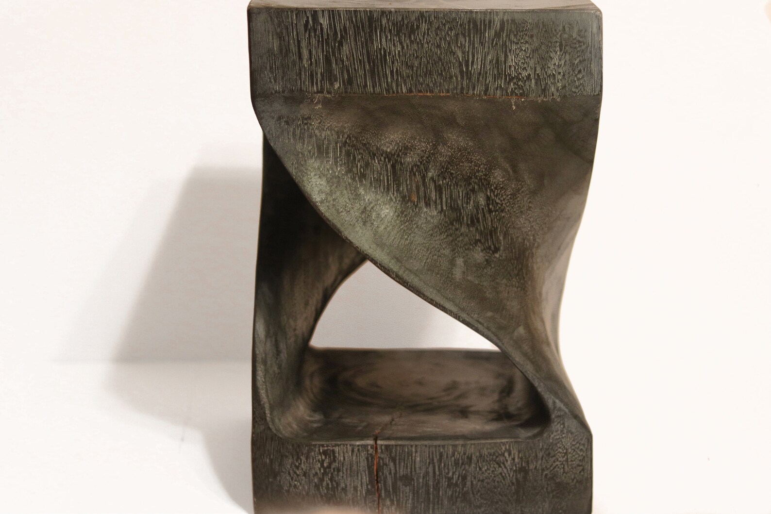 Twisted Solid Wood Stool Teak Plant Stand Wood End Table - Etsy