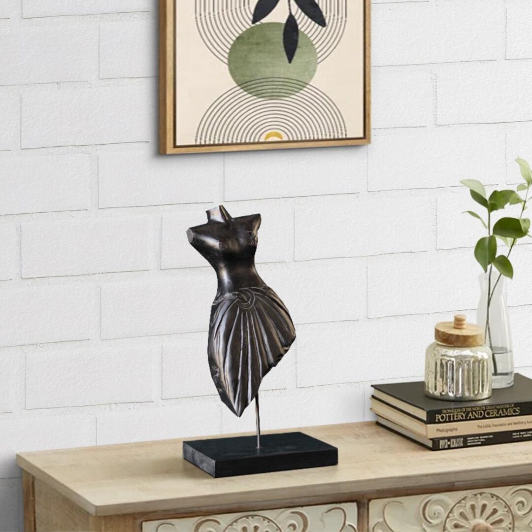 Handcarved Wood Ballet Sculpture, Abstract Female Form Art, Minimalist ...