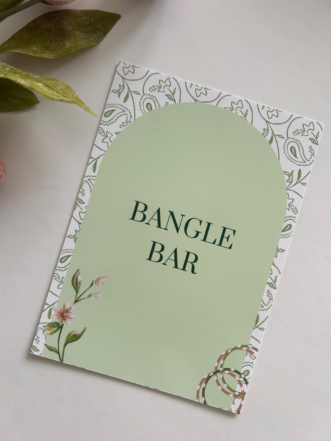 Custom Bangle Bar 5x7 Sign | Mehndi Favors Sign | Indian Wedding Signs ...