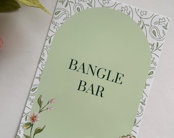 Custom Bangle Bar 5x7 Sign | Mehndi Favors Sign | Indian Wedding Signs ...