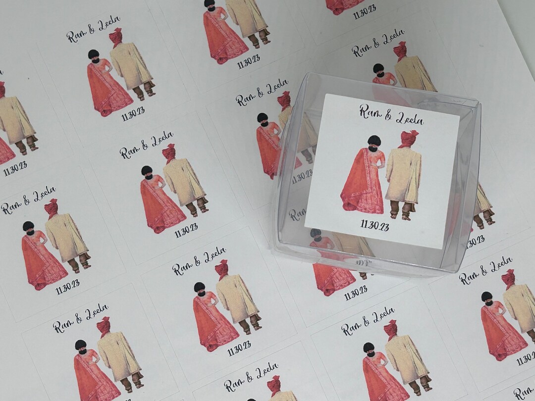 Custom Indian Wedding Sticker Indian Wedding Favour Sticker Mehndi ...