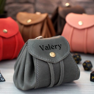 Leather Dnd Dice Bag, Personalized Dice Bag Convertible to Dice Tray ...