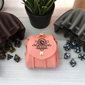 Custom Leather Dice Vault and Tray, Engraved Dnd Dice Case, Drawstring ...