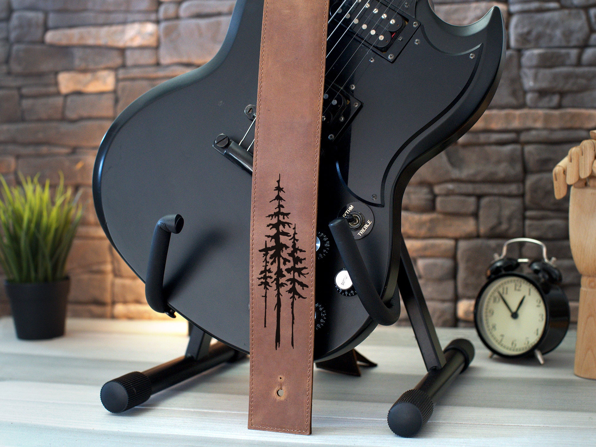 Leather Two-tone Guitar Strap, Custom Guitar Straps for Electric ...