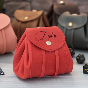 Leather Dnd Dice Bag, Personalized Dice Bag Convertible to Dice Tray ...