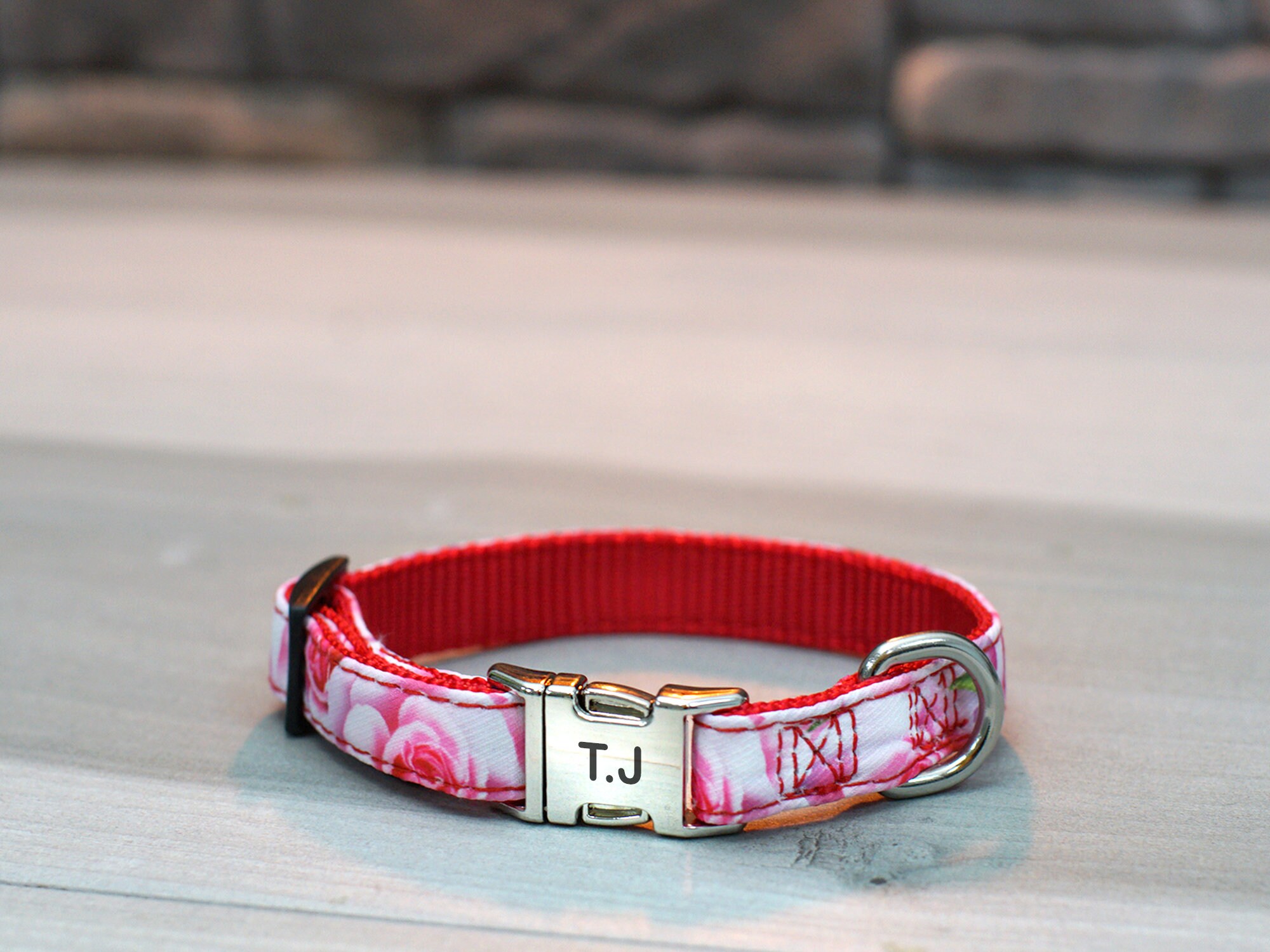 Floral Cat Collar with Engraved Buckle Customized Cat Collar | Etsy