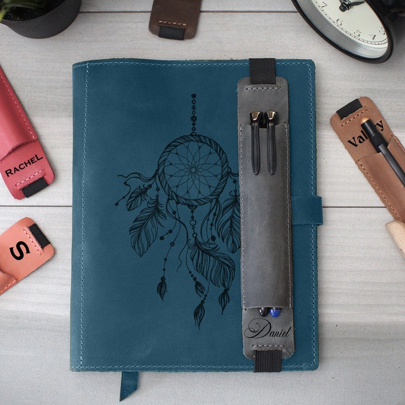 Leather Pen Band for Book - Etsy
