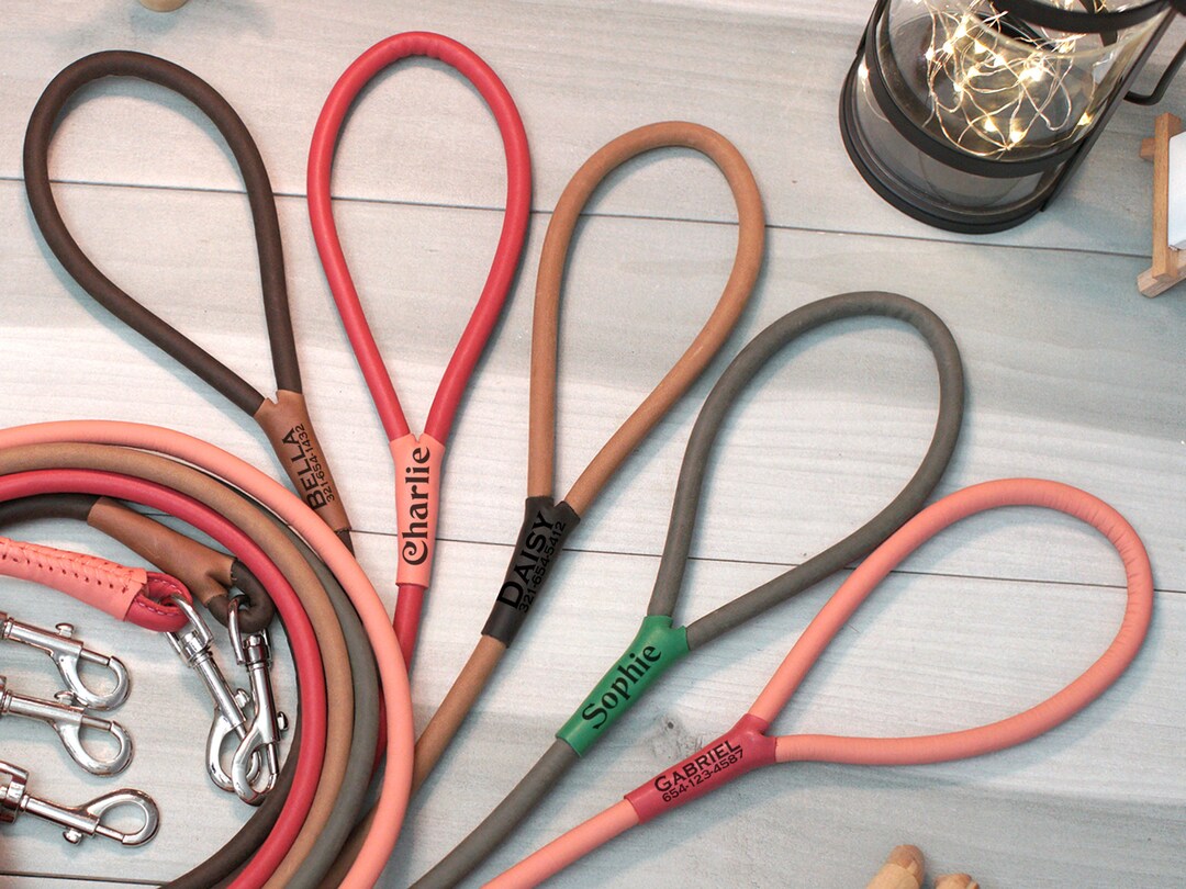 Rolled Leather Dog Leash With Handle, Durable Leather Dog Leash ...