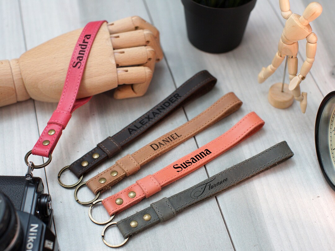 Personalized Leather Camera Wrist Strap: Custom Hand Lanyard - Etsy