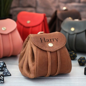 Leather Dnd Dice Bag, Personalized Dice Bag Convertible to Dice Tray ...