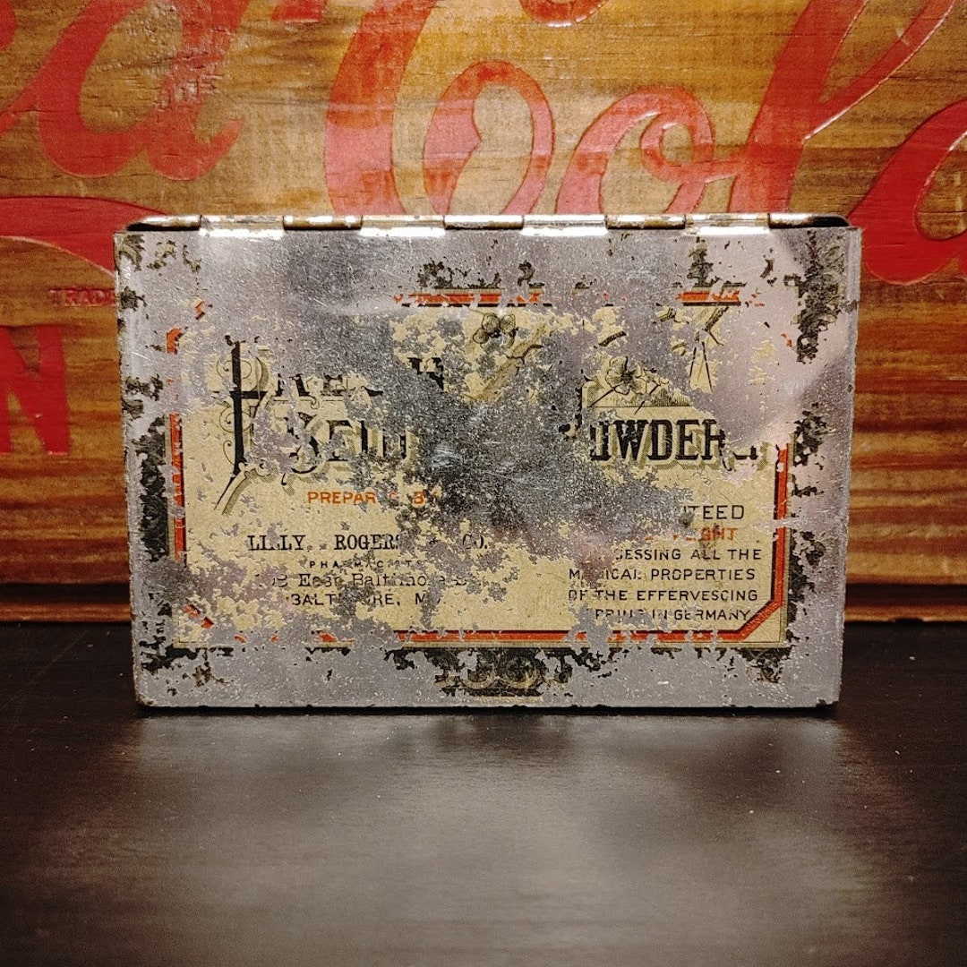 Vintage Metal Box Antique Metal Tin Decorative Container Rustic Decor ...