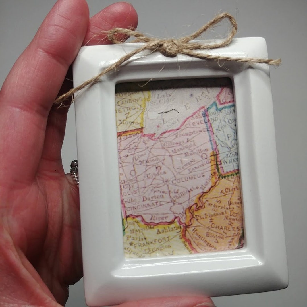 Ohio Framed Map Vintage-inspired Handmade - Etsy