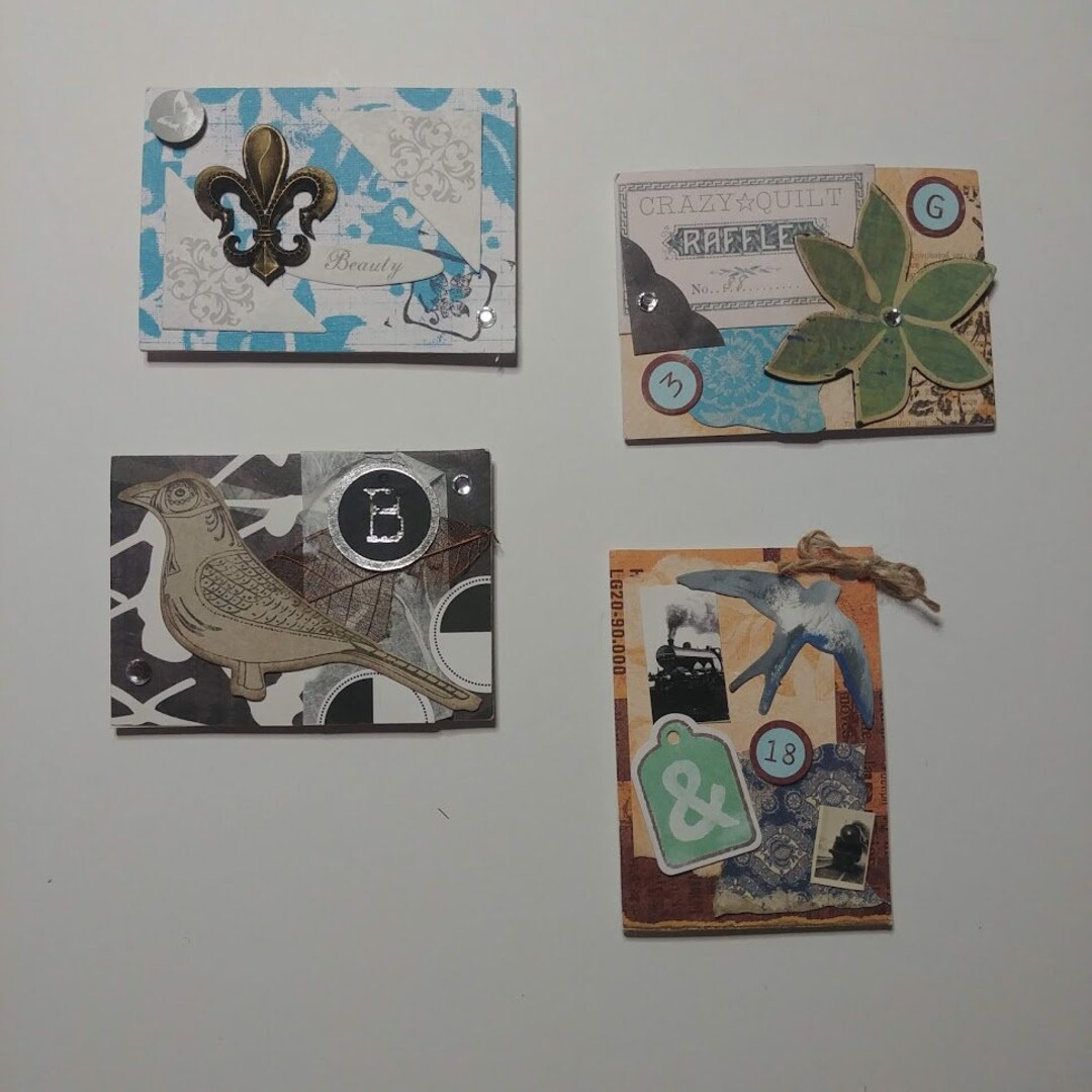 Handmade Collage Magnets Scrapbook Paper Magnets Vintage-inspired - Etsy