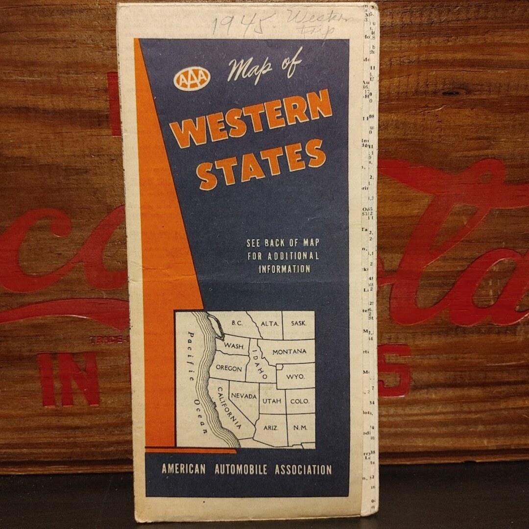 Vintage 1945 AAA Western States Map American Automobile Association - Etsy
