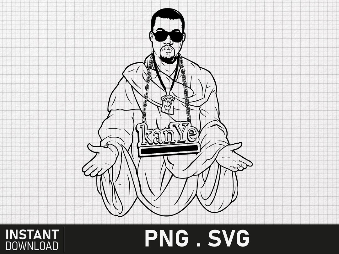Kanye West SVG Kanye West PNG Silueta de artista de rap - Etsy México