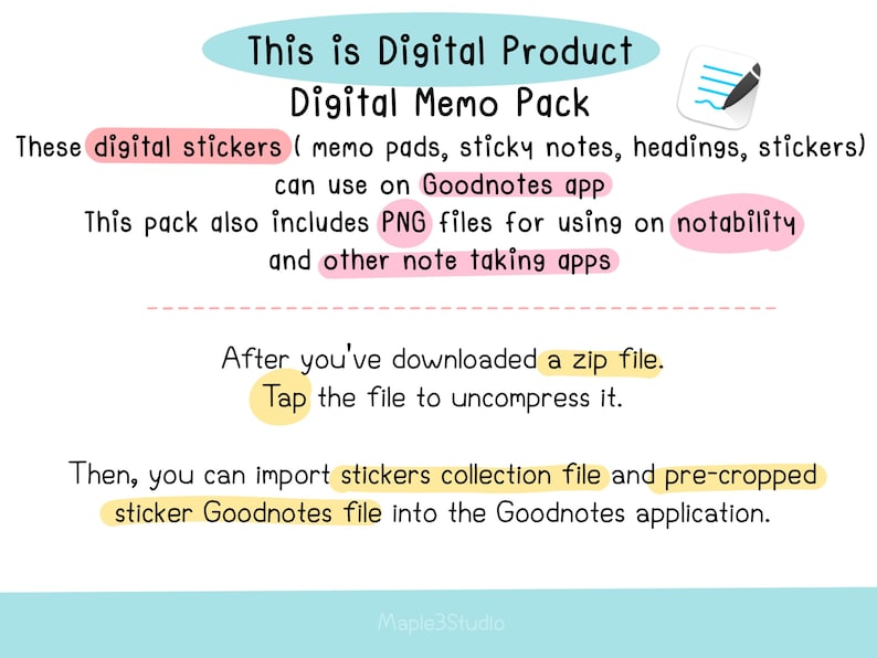 Digital Sticky Notes, Digital Memo Pads, Planner Sticky Notes, Pastel ...