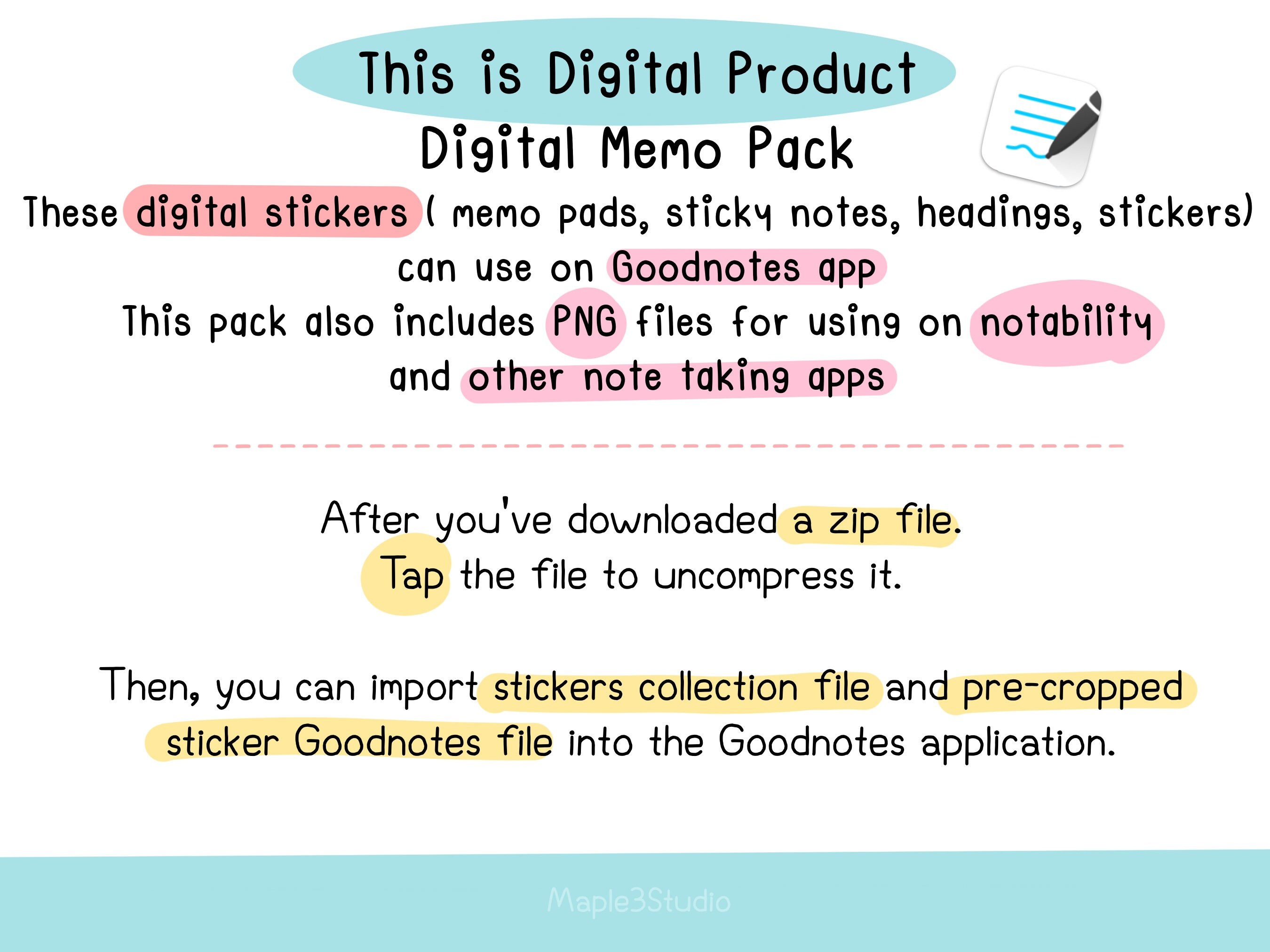 Digital Sticky Notes, Digital Memo Pads, Planner Sticky Notes, Pastel ...