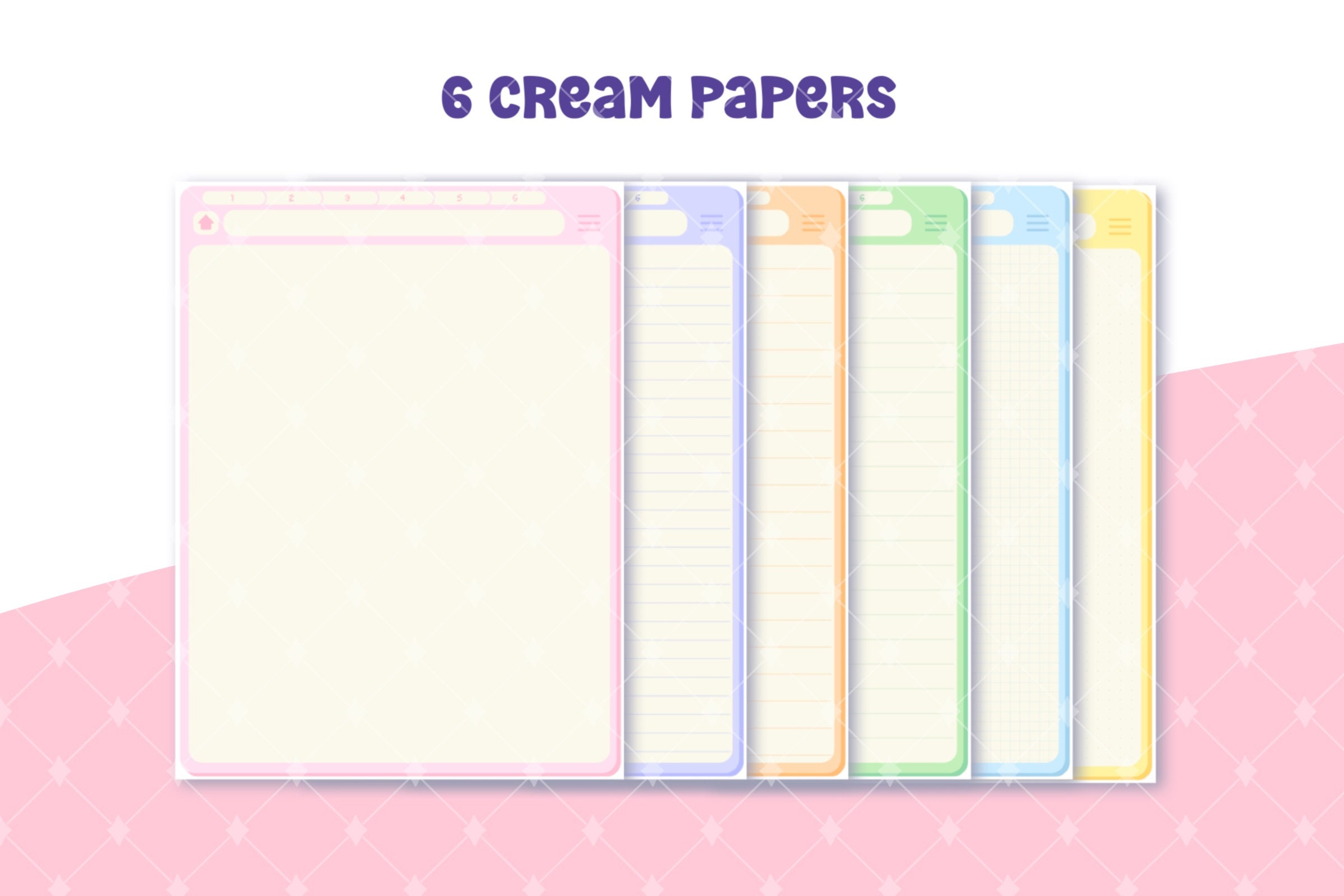 Pastel Digital Notebook, Goodnotes Templates, Digital Notebook Portrait ...