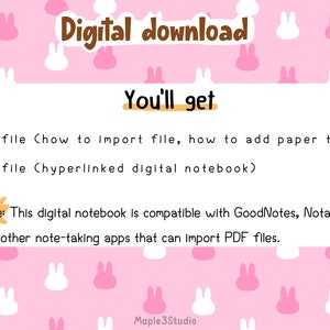 Cute Digital Notebook With Hyperlinked Tabs, Goodnotes Template, iPad ...