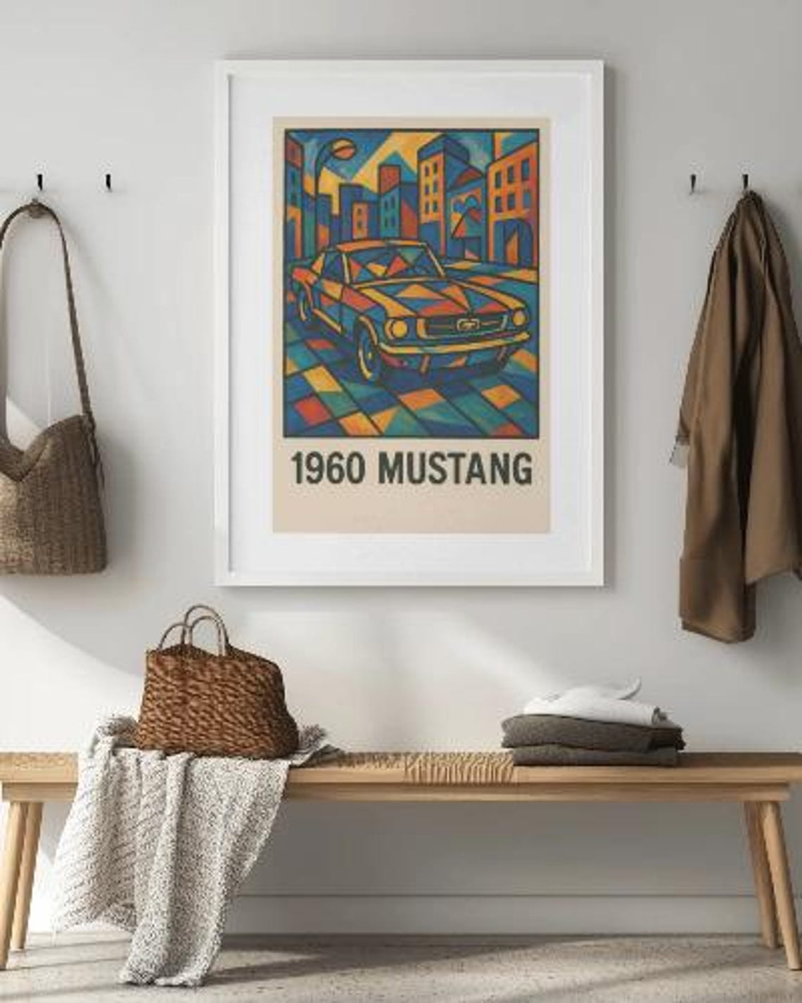 1960 Mustang Picasso Style Digital Art, Abstract Classic Car Printable ...