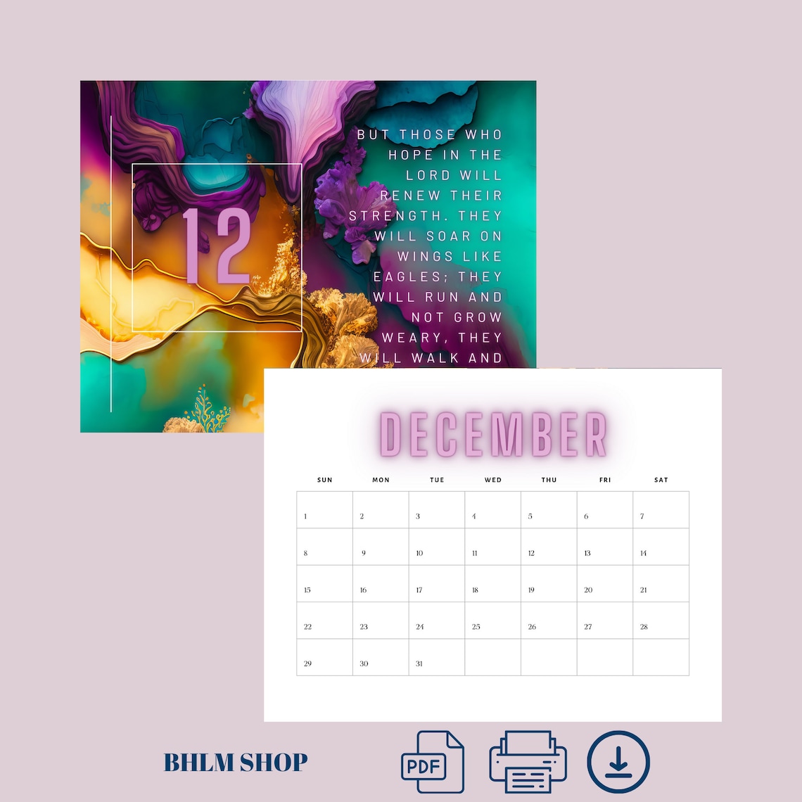 Bible Verse Calendar 2024, Faith Calendar, Scripture Wall Calendar ...