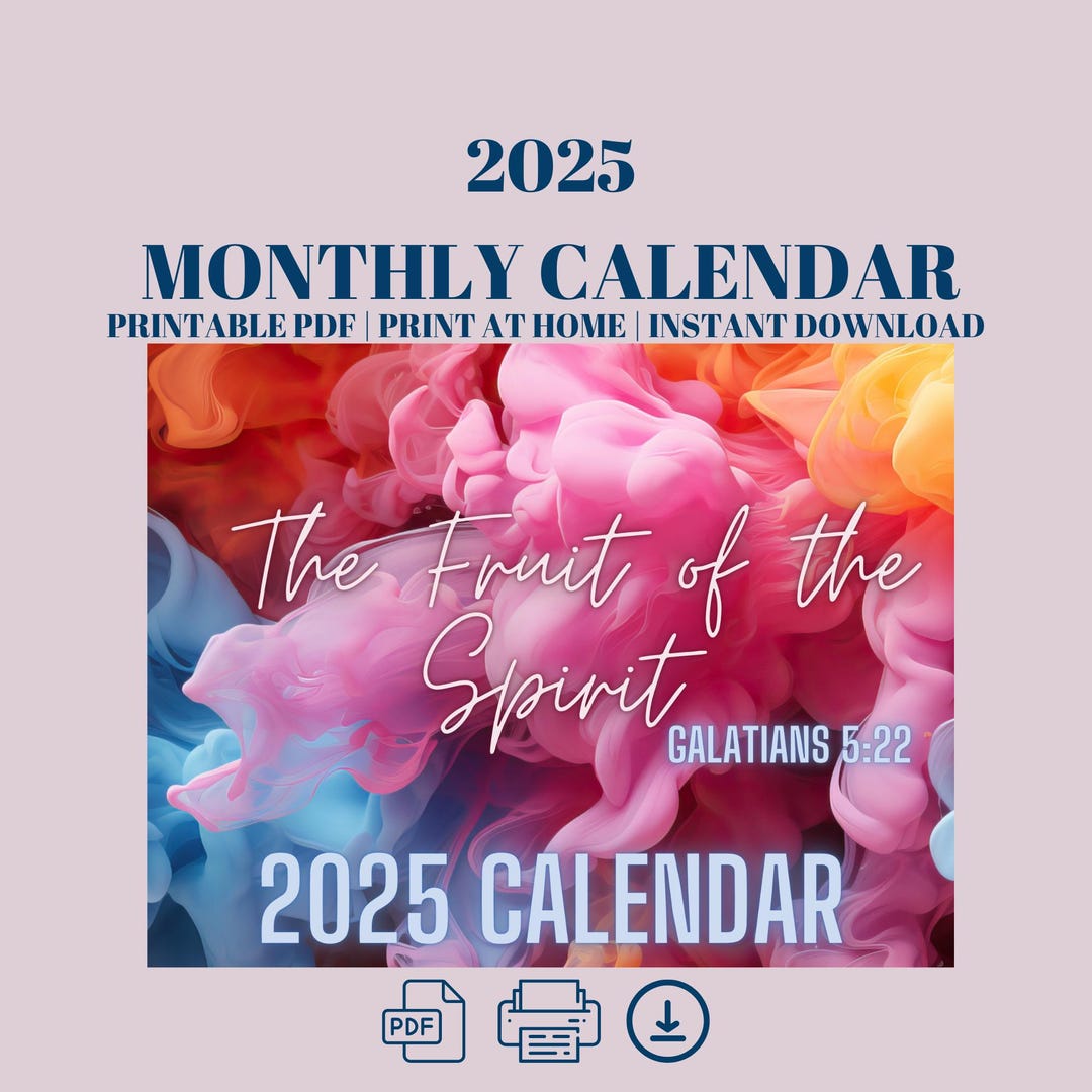 2025 Fruit of the Spirit Calendar, Bible Verse Calendar, Christian ...