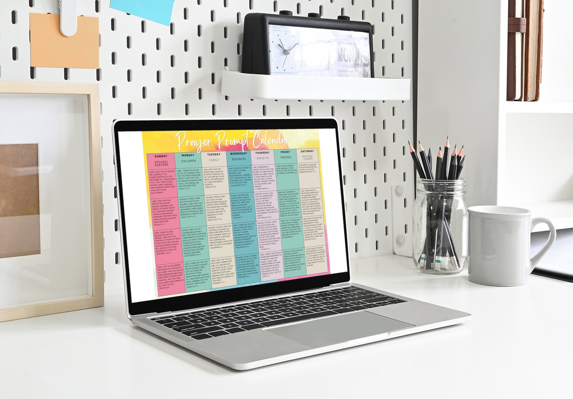 SPLASH OF COLOR Prayer Prompt Printable| Prayer Calendar| Topical ...