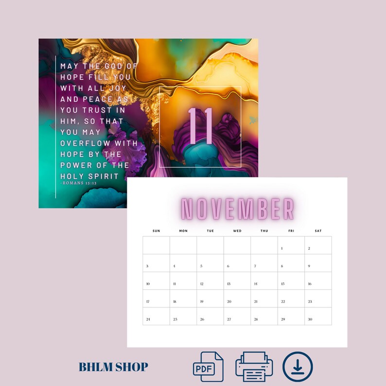 Bible Verse Calendar 2024, Faith Calendar, Scripture Wall Calendar ...