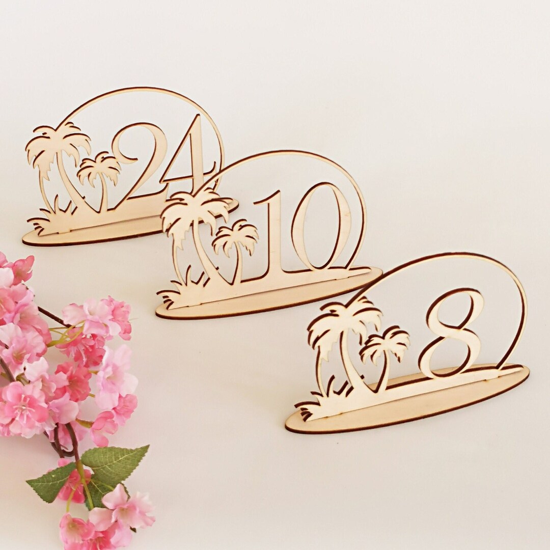 Tropical Wedding Table Numbers: Beach Themed Decor - Etsy