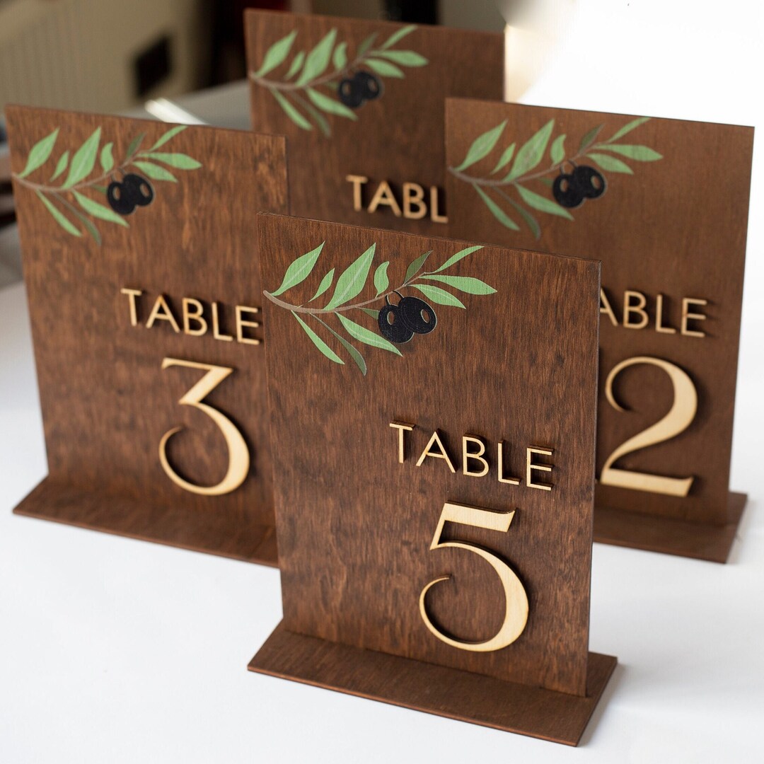Personalized Table Numbers With QR Code and Logo, Rustic Wedding Table ...