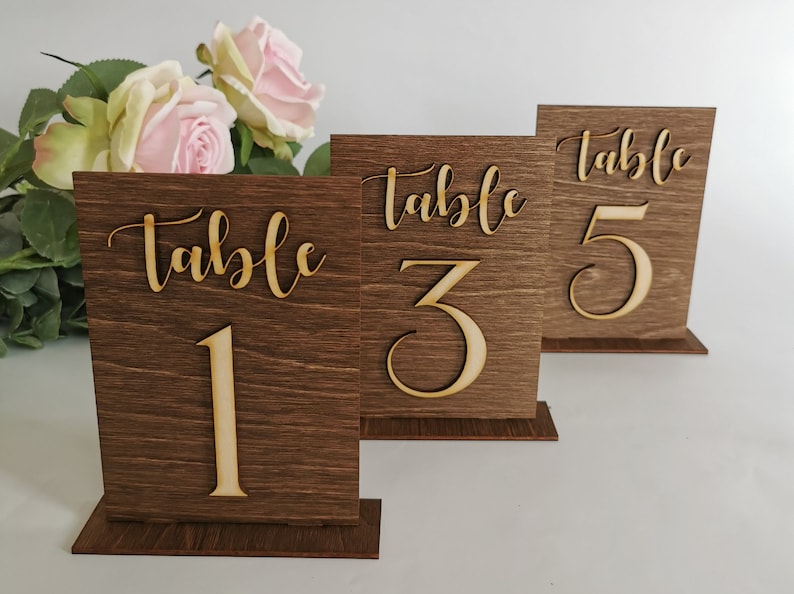 Wood Table Numbers for Wedding, Rustic Table Numbers, Modern Wood ...