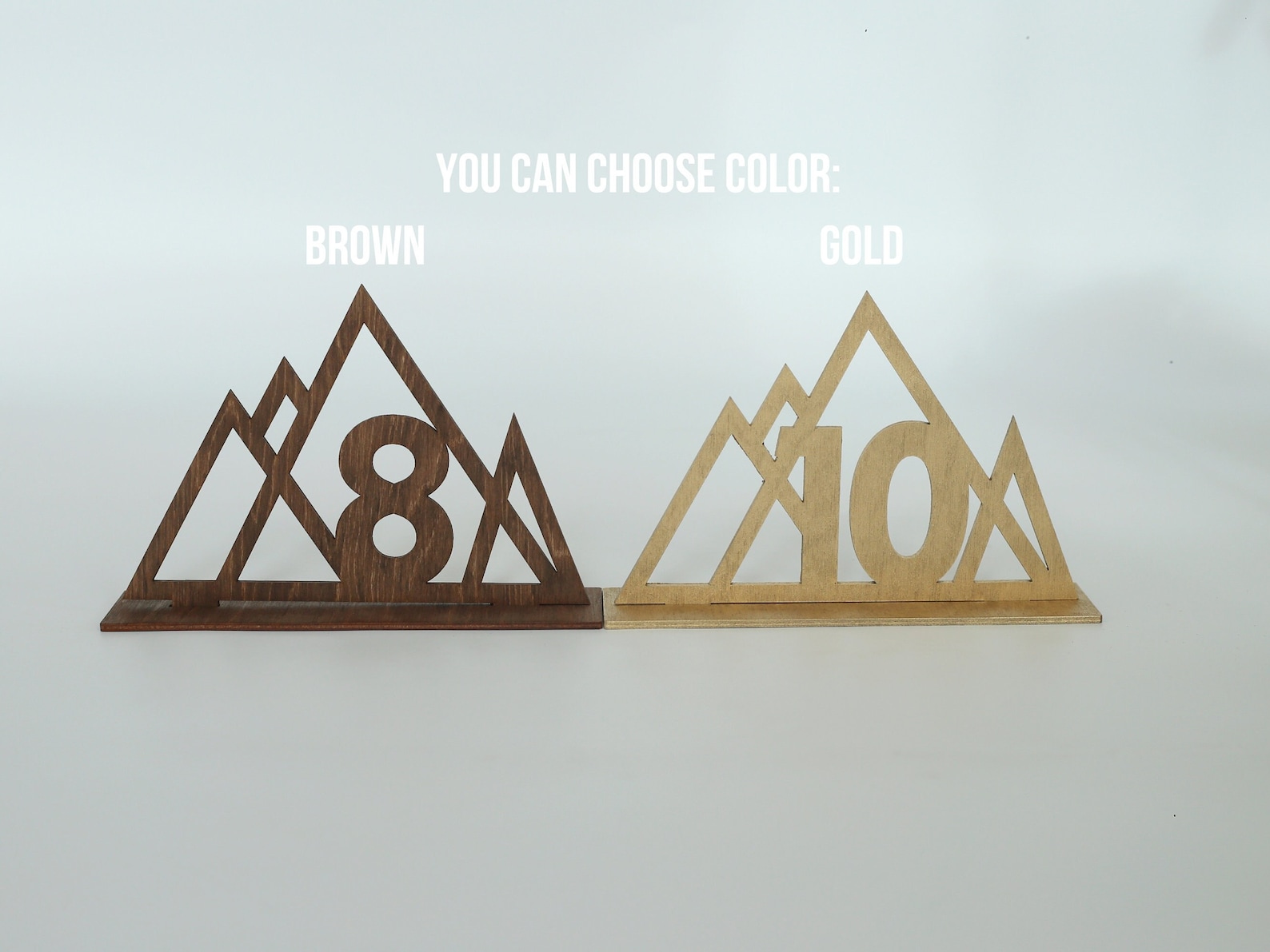 Mountain Wedding Table Numbers: Freestanding Wooden Decor - Etsy