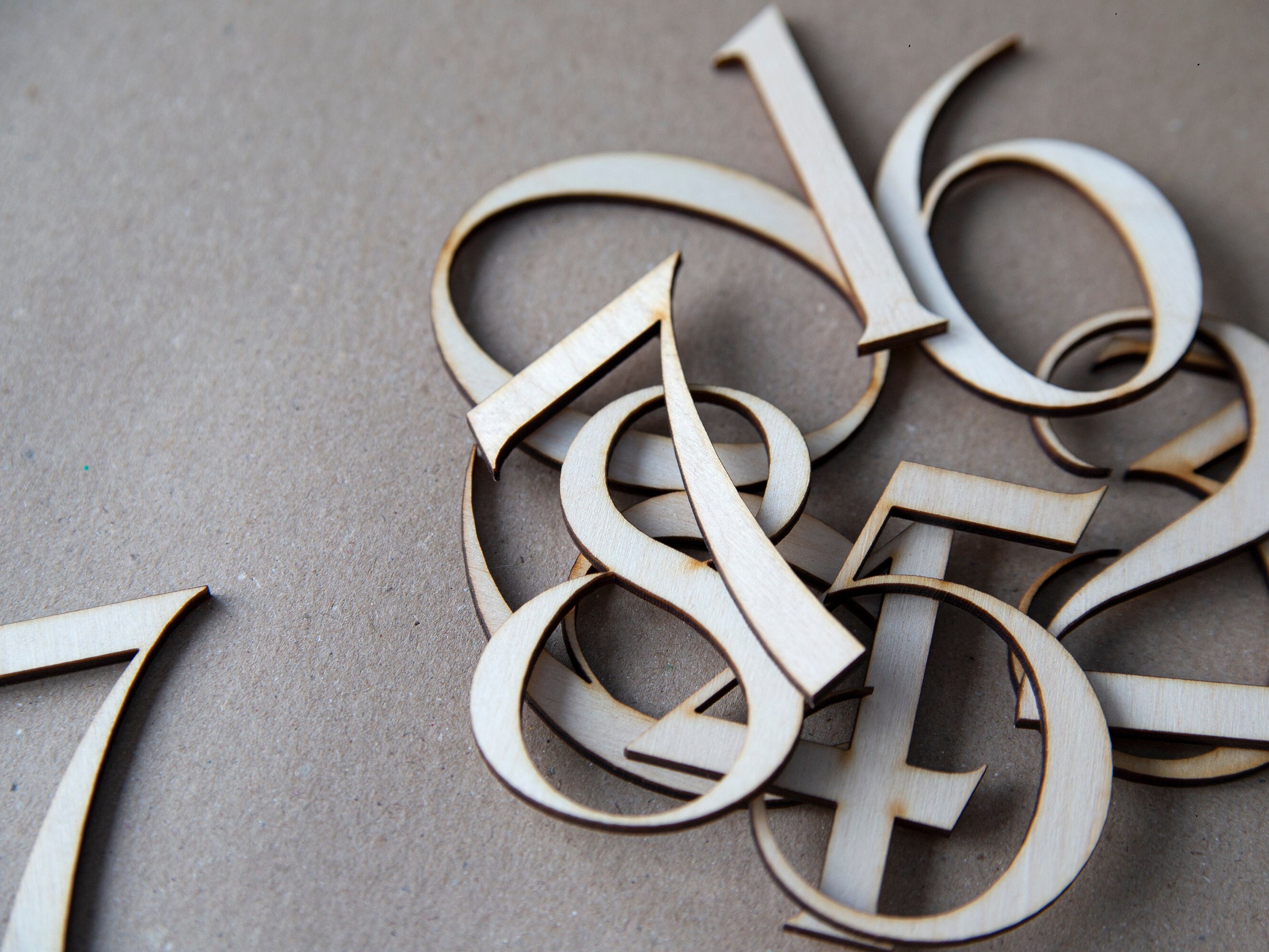 Set 0-9, Elegant Laser Cut Wooden Numbers for Your DIY Projects ...
