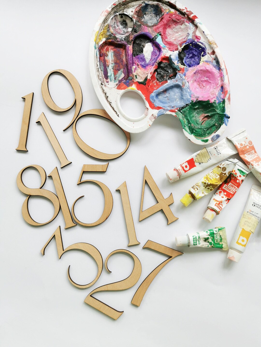 Unfinished Wood Numbers for Your DIY Projects, Blank Laser Cut Shapes ...