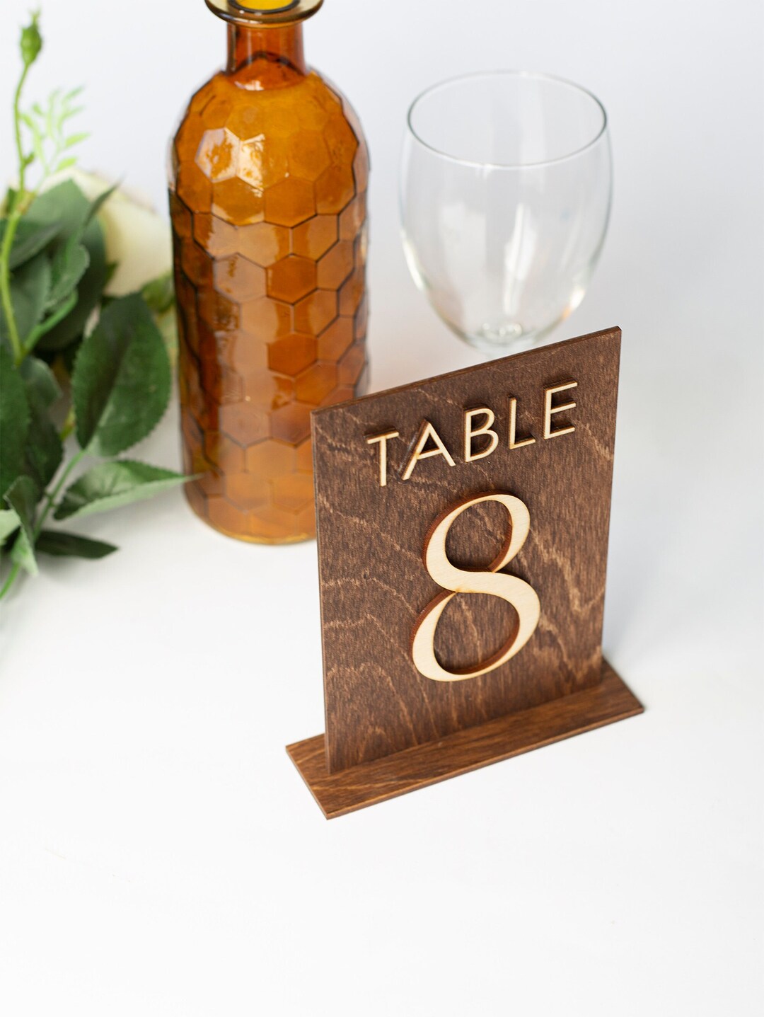Layered Wooden Table Numbers: Rustic Wedding Reception Decor, 5.5'' - Etsy