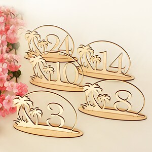 Tropical Wedding Table Numbers: Beach Themed Decor - Etsy
