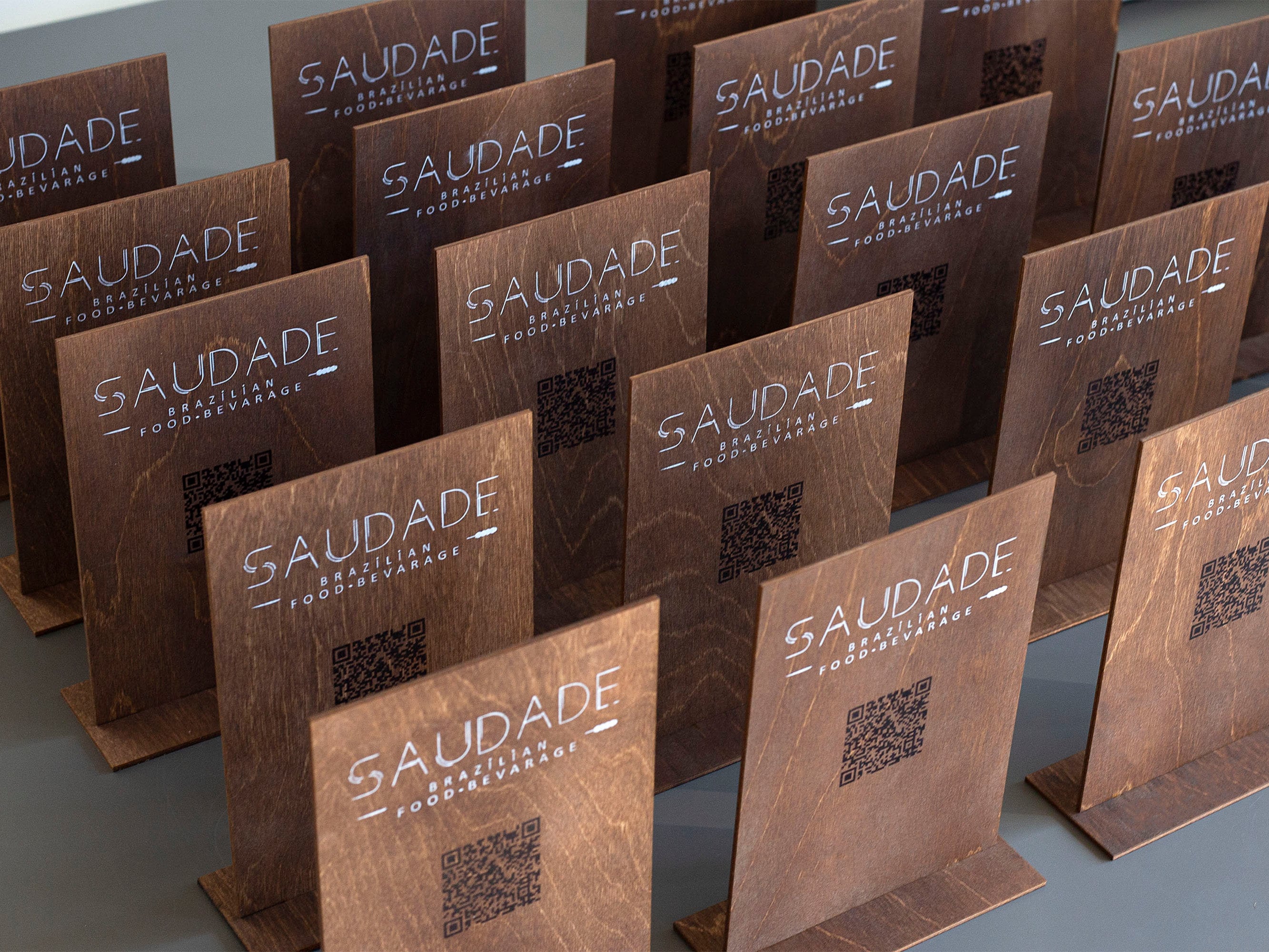 Personalized Wood Table Signs With QR Code: Double Sided Table ...