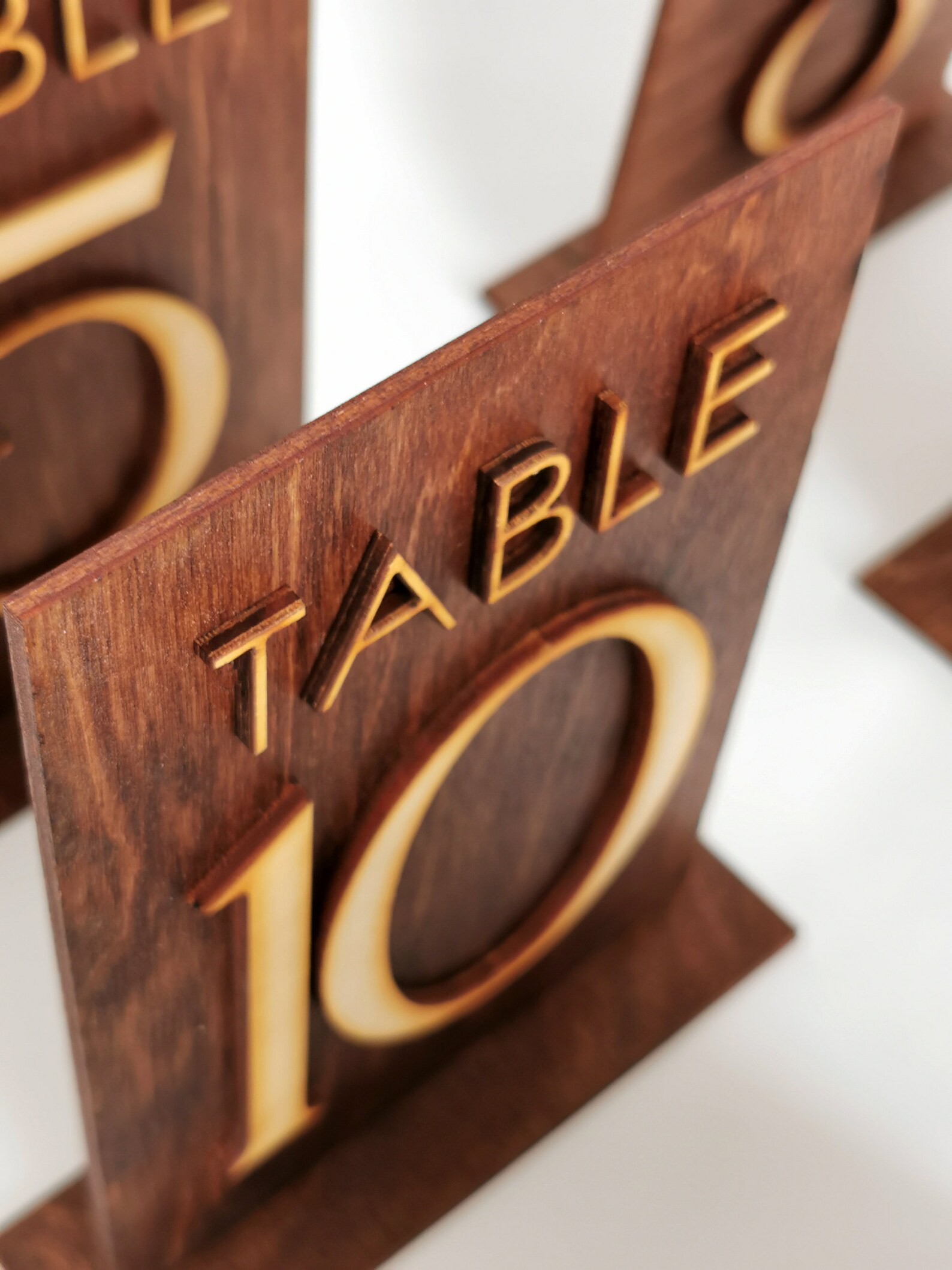 4'' Elegant Table Numbers for Wedding, Wooden Table Numbers, Modern ...