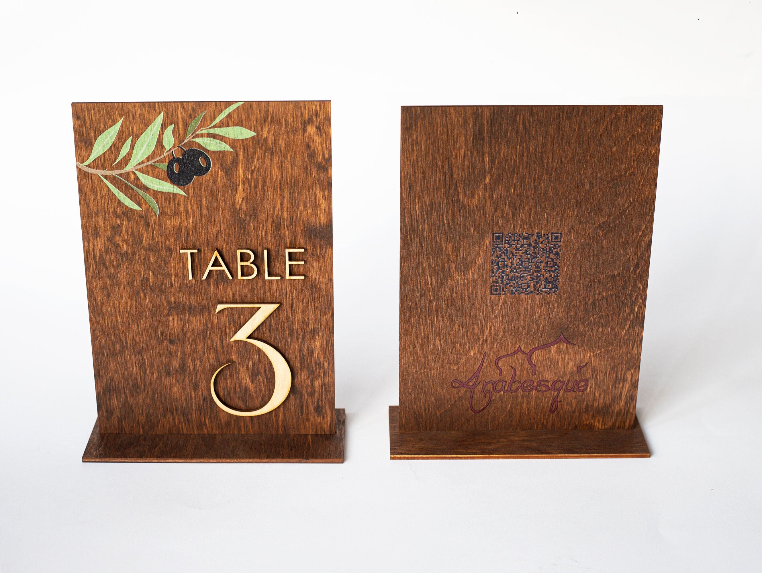 Personalized Table Numbers With QR Code and Logo, Restaurant Table ...