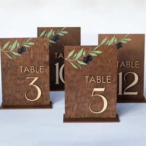 Personalized Wood Table Signs With QR Code: Double Sided Table ...