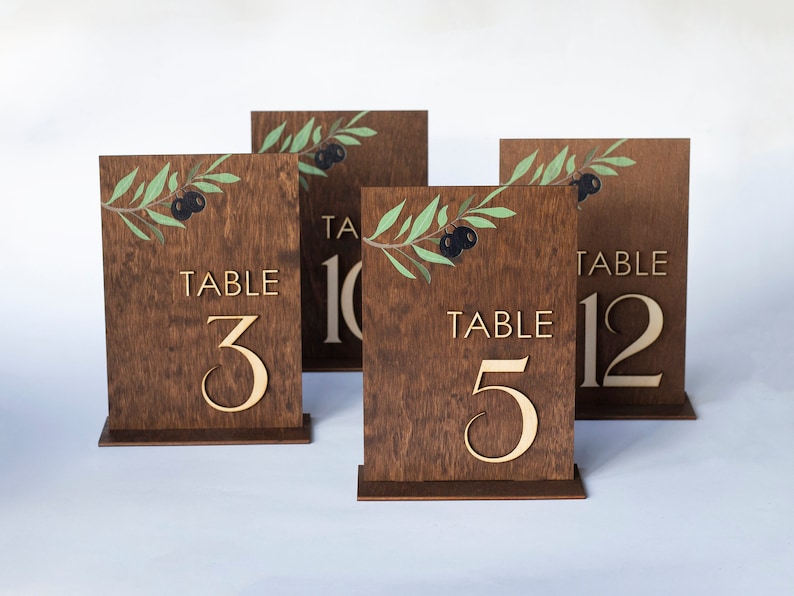 Custom QR Code Table Numbers: Freestanding Wood Restaurant Sign, Double ...
