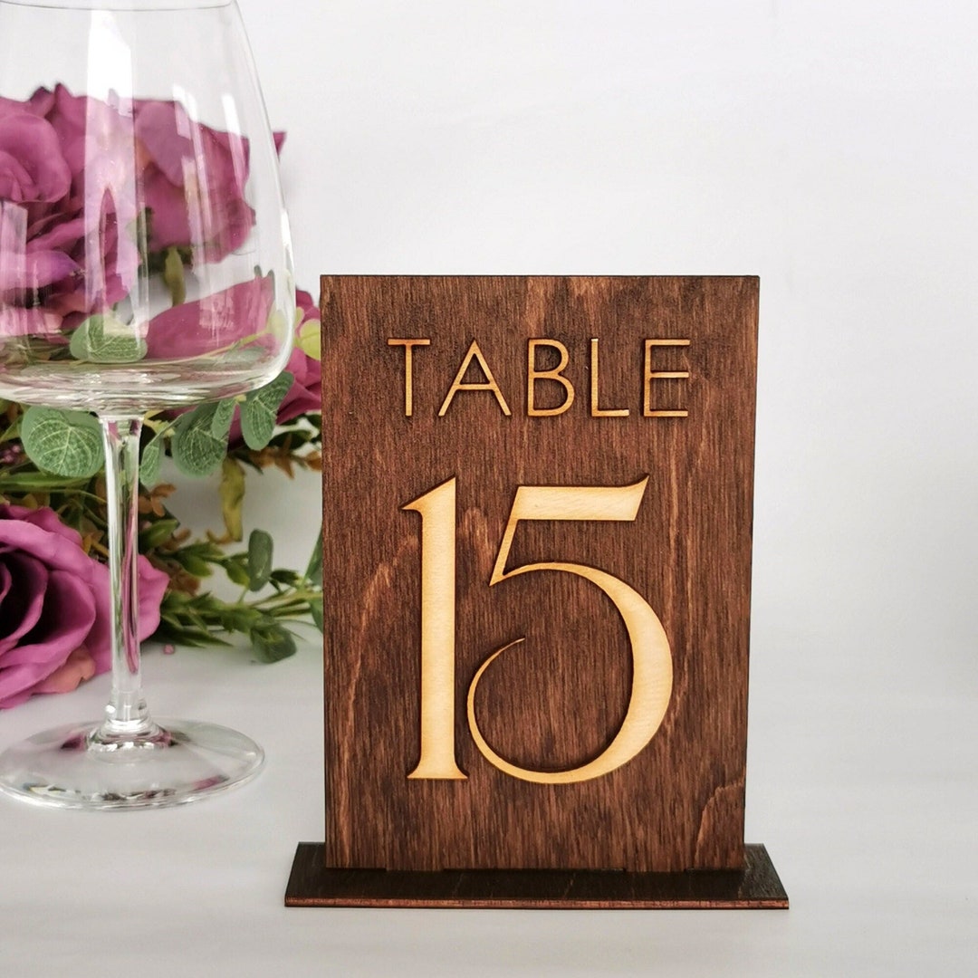 Elegant Wood Table Numbers for Wedding or Restaurant Tables, Rustic ...