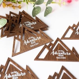Personalized Wood Tags for Graduation, Let the Adventure Begin Baby ...