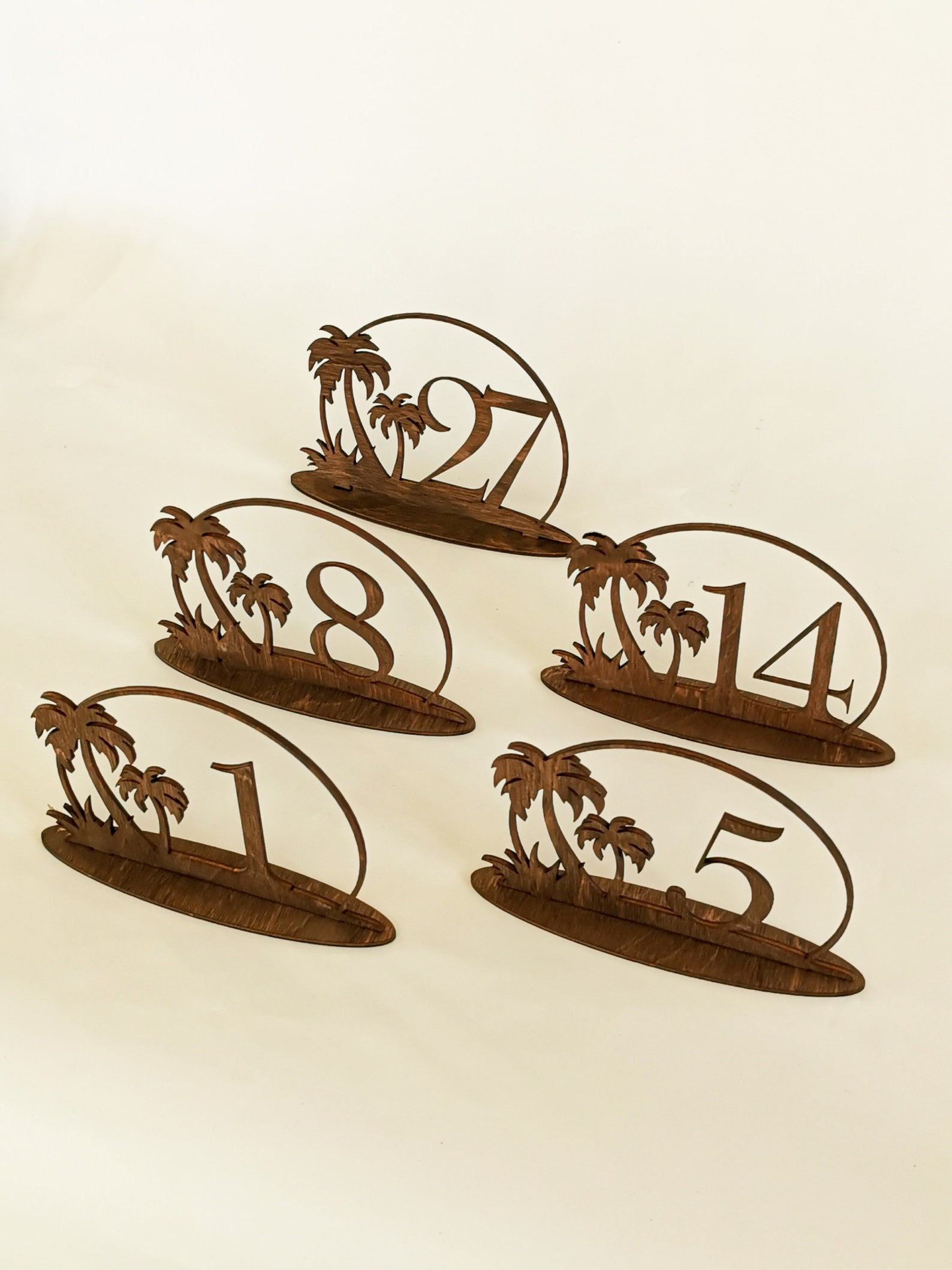 Wooden Wedding Table Numbers, Beach Wedding Decor, Modern Freestanding ...