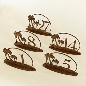 Wooden Wedding Table Numbers, Beach Wedding Decor, Modern Freestanding ...