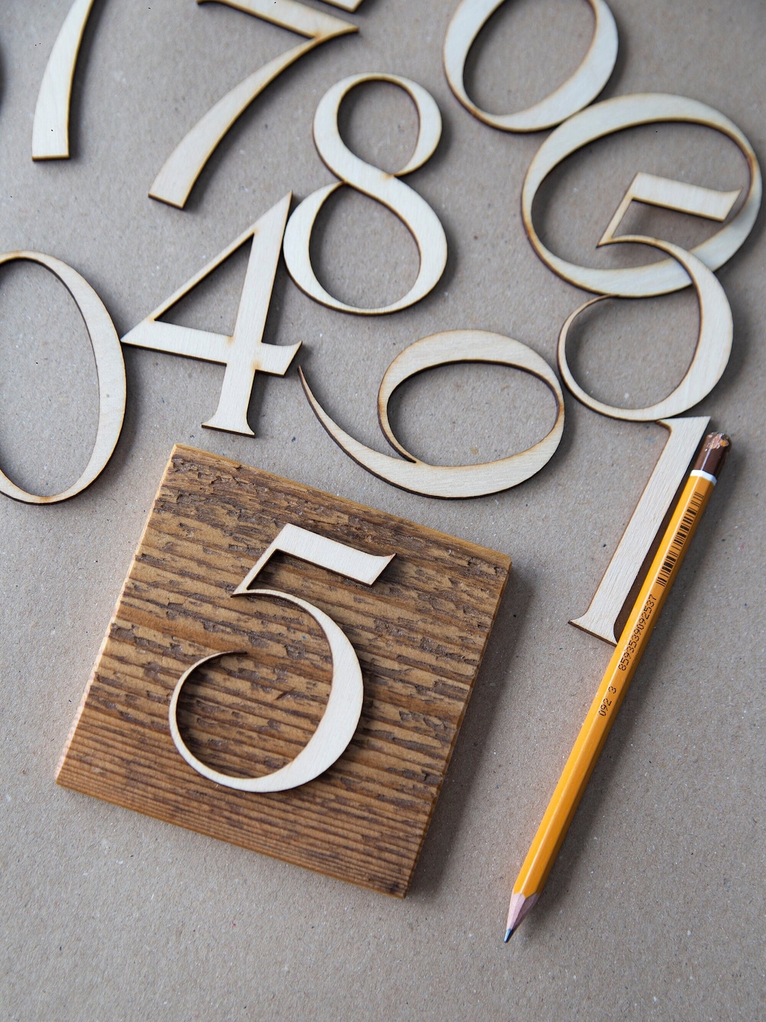 Set 0-9, Elegant Laser Cut Wooden Numbers for Your DIY Projects ...