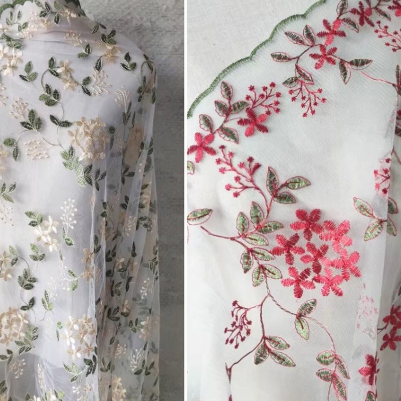 Green Lace Fabric - Etsy