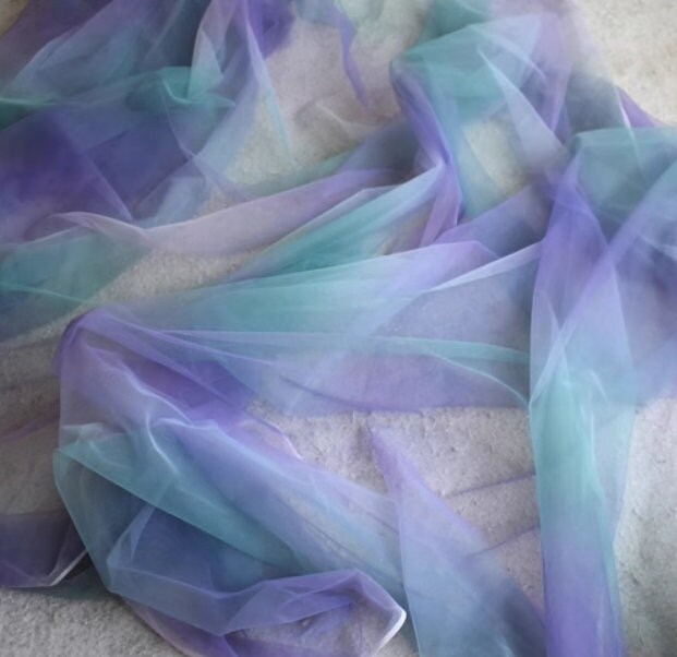 Fantasy Gradient Tulle Fabric, Rainbow Soft Lace Fabric, Exquisite Slim ...